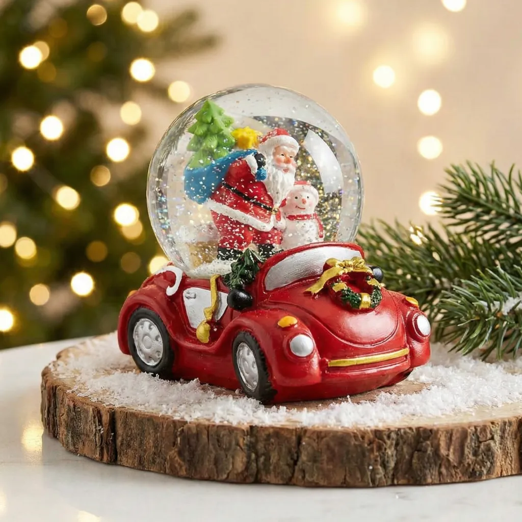 Santa’s Snow Ride Car Globe | thestyleedit